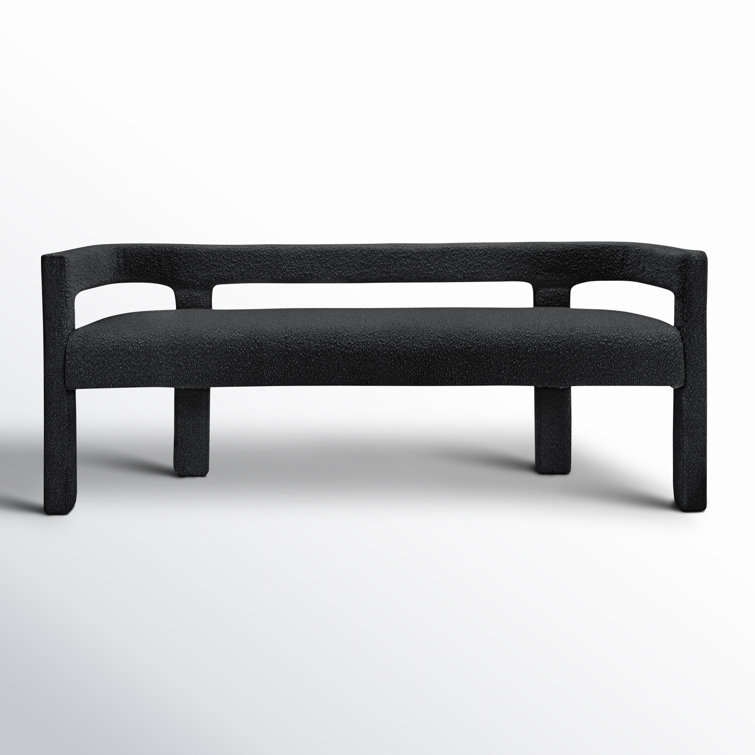 Marcella Upholstered Boucle Bench Color Black